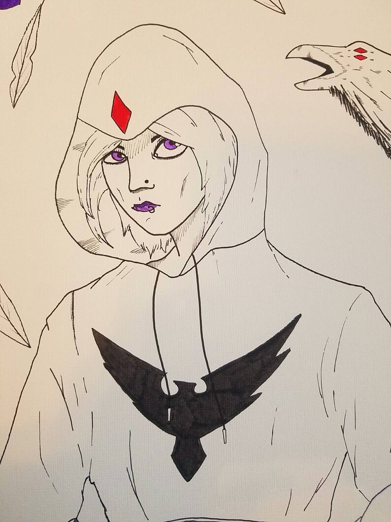 DC Raven Teen Titans Dibujo original a pluma y tinta - Etsy México