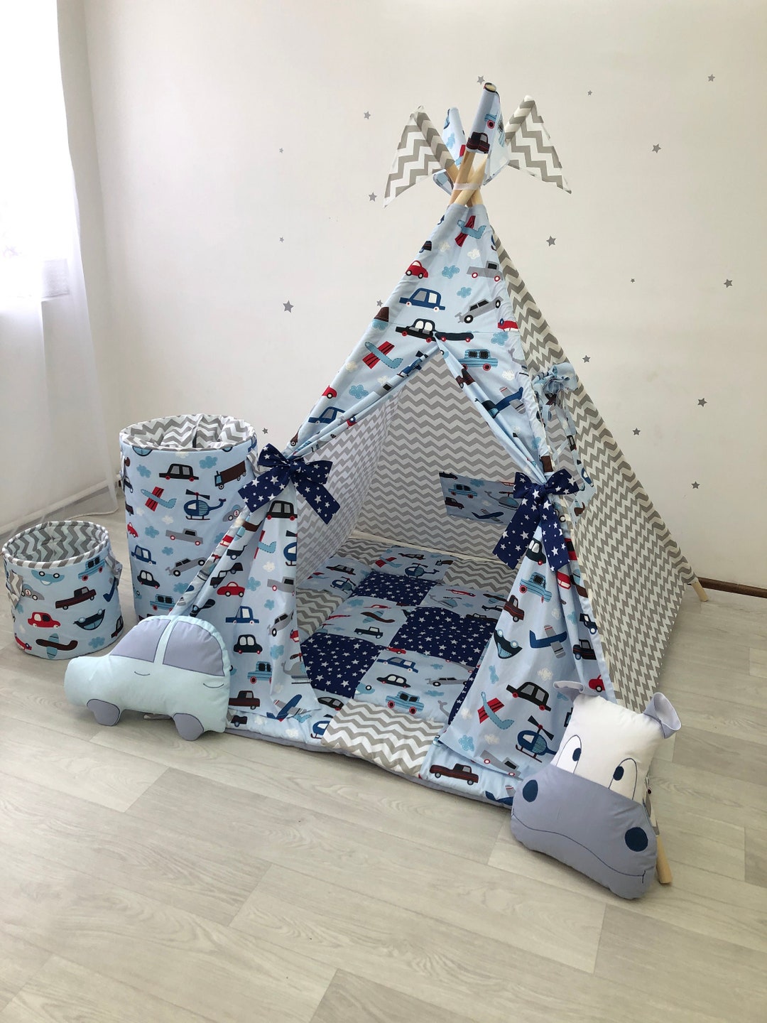Tent for a Boy, Tipi Car, Play Teepee, Tipi Mat, Tipi Tent for Kids ...