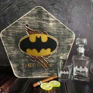 Whiskey Decanter Set Gift Christmas Whiskey Glass Set Superhero Whiskey ...