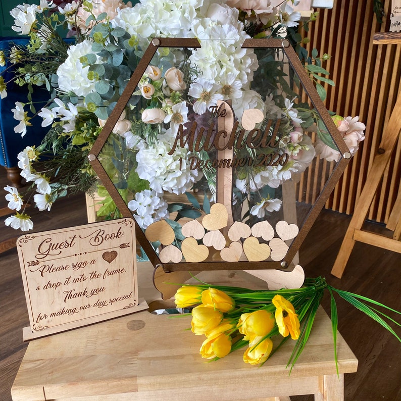 Custom Hexagon Shape Wedding Guest Book Alternativehexagon | Etsy