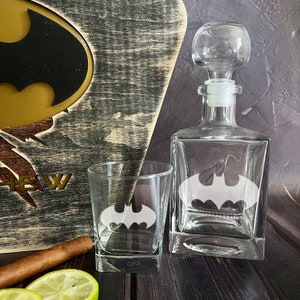 Whiskey Decanter Set Gift Christmas Whiskey Glass Set Superhero Whiskey ...