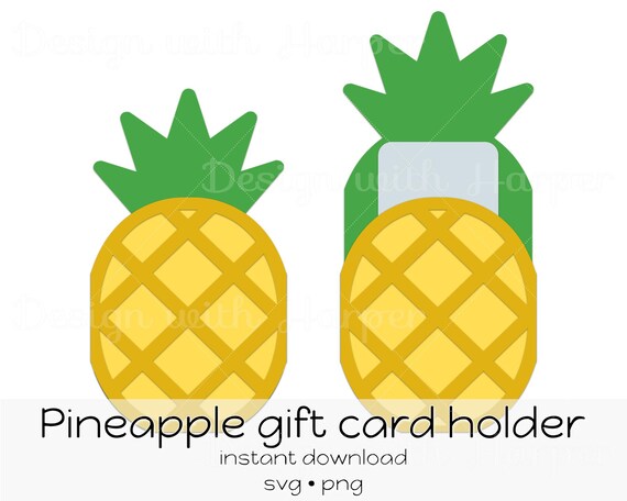 Pineapple Gift Card Holder Svg Template Download Cut File - Etsy
