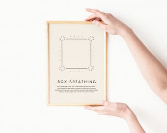 Box Breathing for Stress Mental Health Digital Print Postertherapy ...