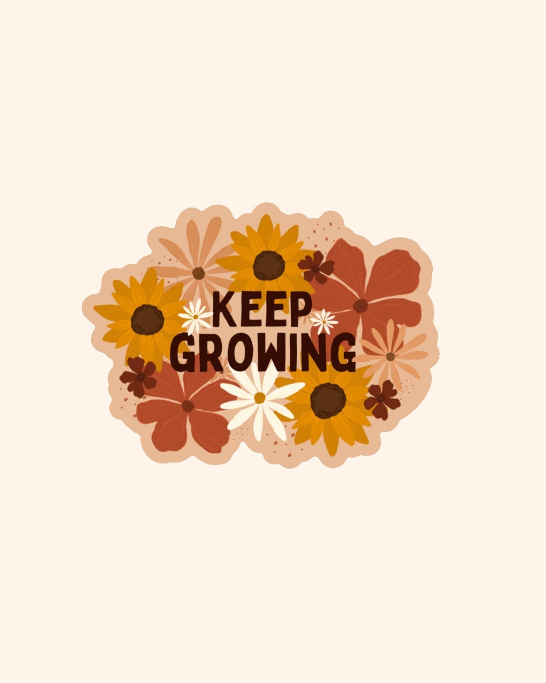 Keep Growing Sticker | Flower Sticker | Personal Growth Sticker ...