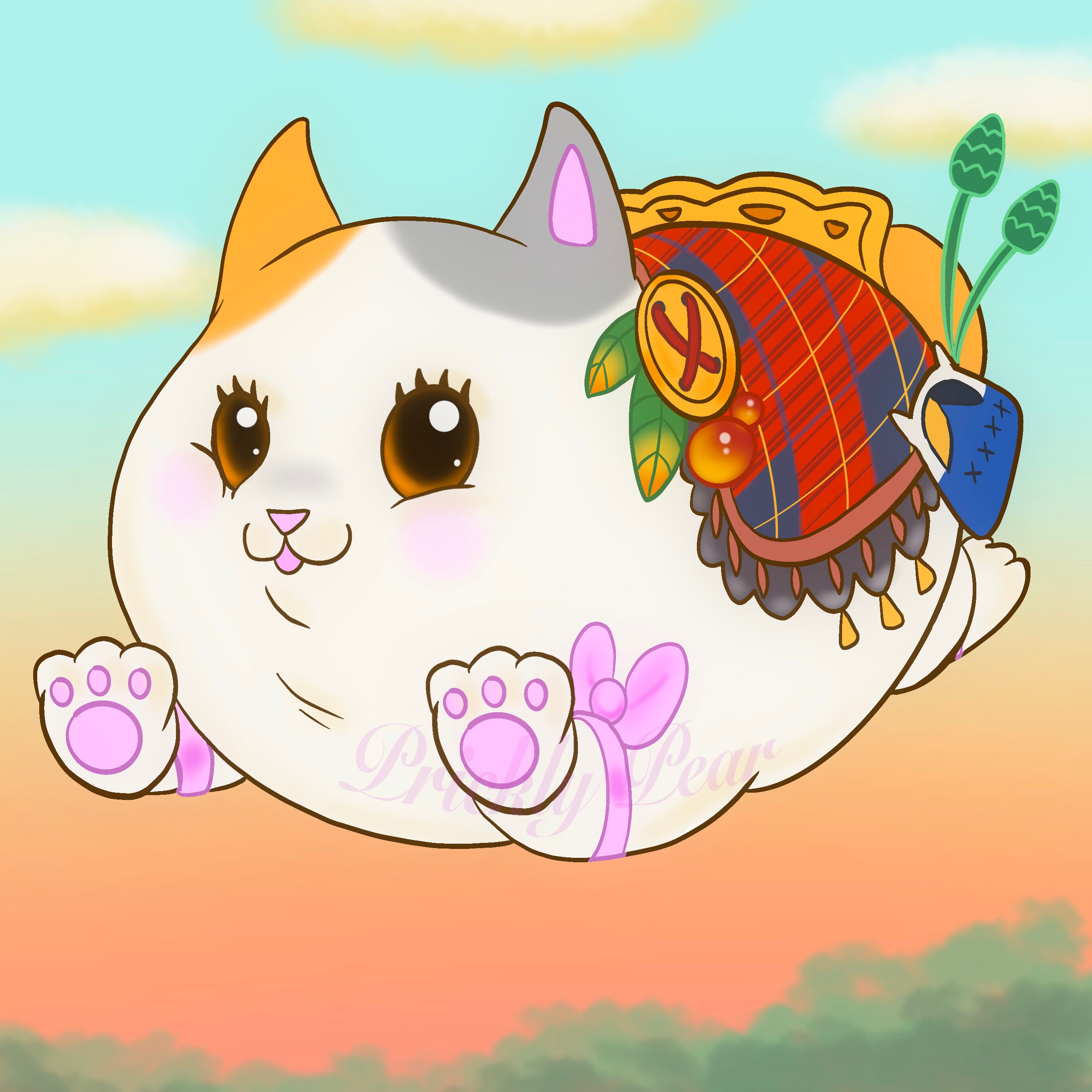 Flying Fat Cat Final Fantasy Mount Vinyl Full Color Sticker - Etsy