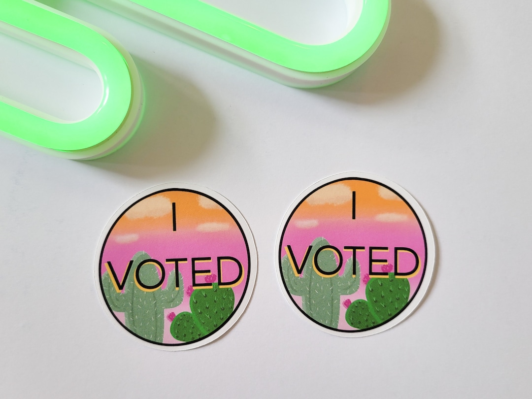 2 I Voted Election Aesthetic Cactus Stickers - Etsy