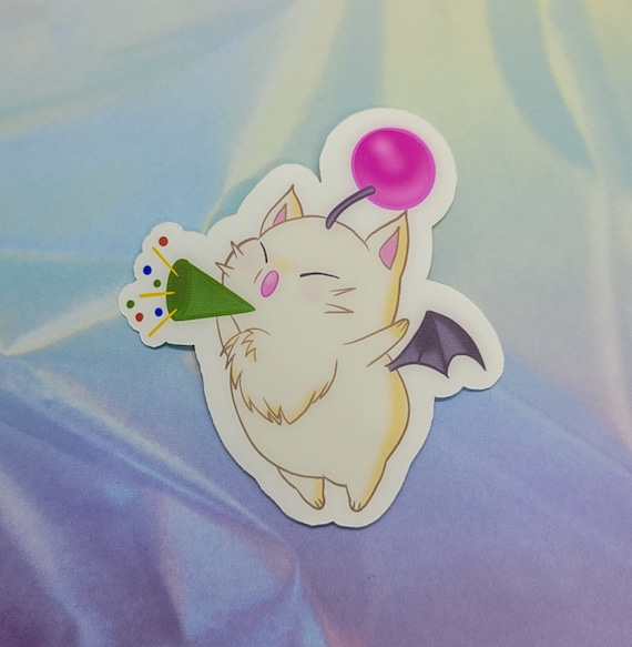 Cute Celebration Moogle Final Fantasy Inspired Vinyl Sticker | Etsy