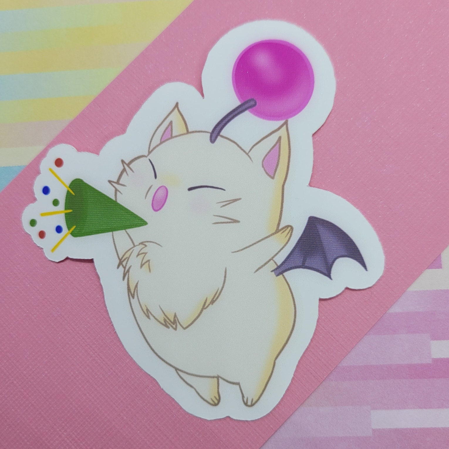 Cute Celebration Moogle Final Fantasy Inspired Vinyl Sticker - Etsy