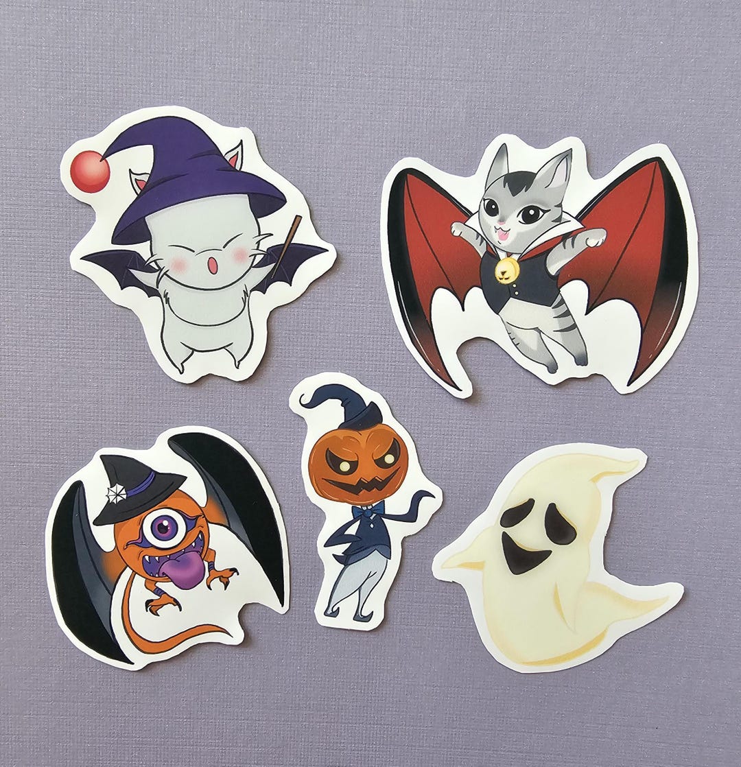All Saint's Wake Five Mini Minions Vinyl Stickers Cute Halloween Moogle ...