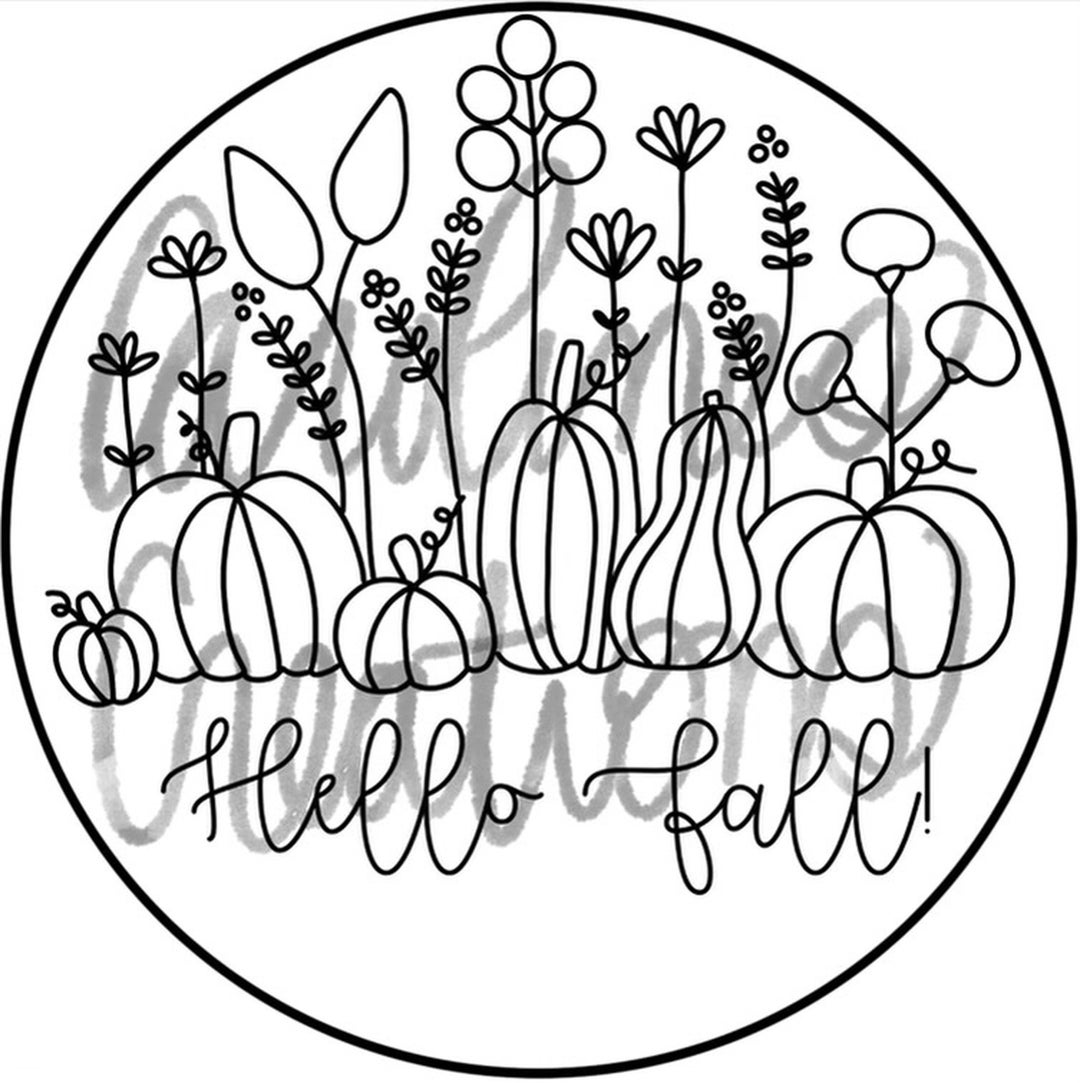 Hello Fall Embroidery Pattern - Etsy