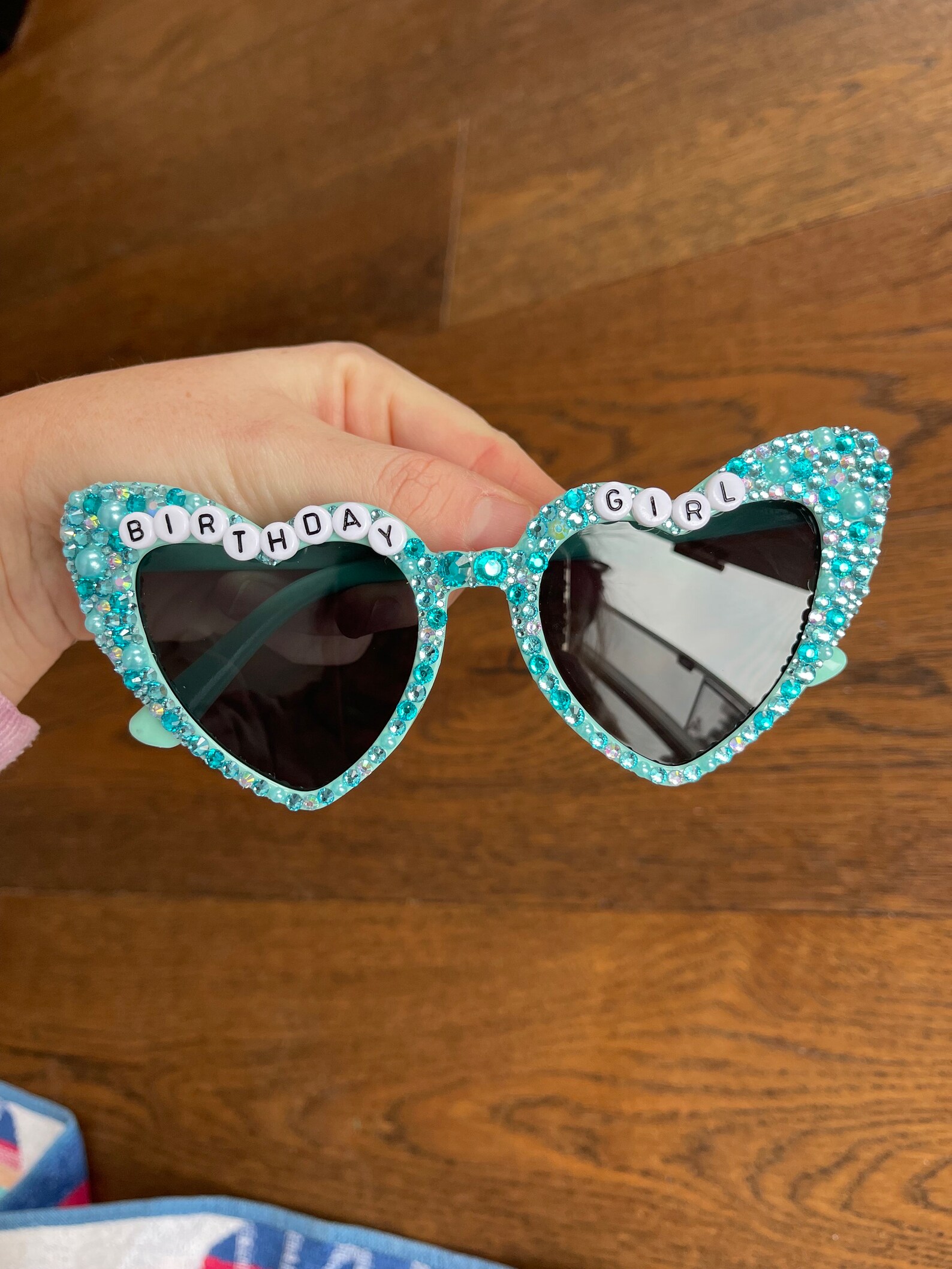 Rhinestone Heart Sunglasses: Hand-glued Birthday Girl Gems - Etsy