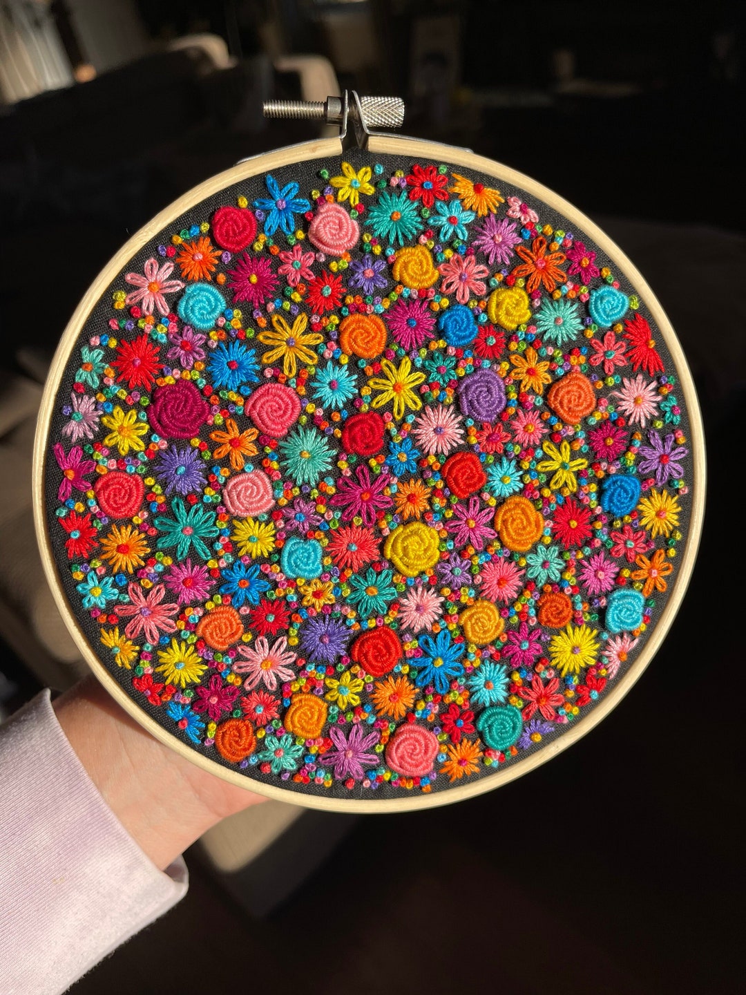 Mixed Flower Embroidery Hoop - Etsy