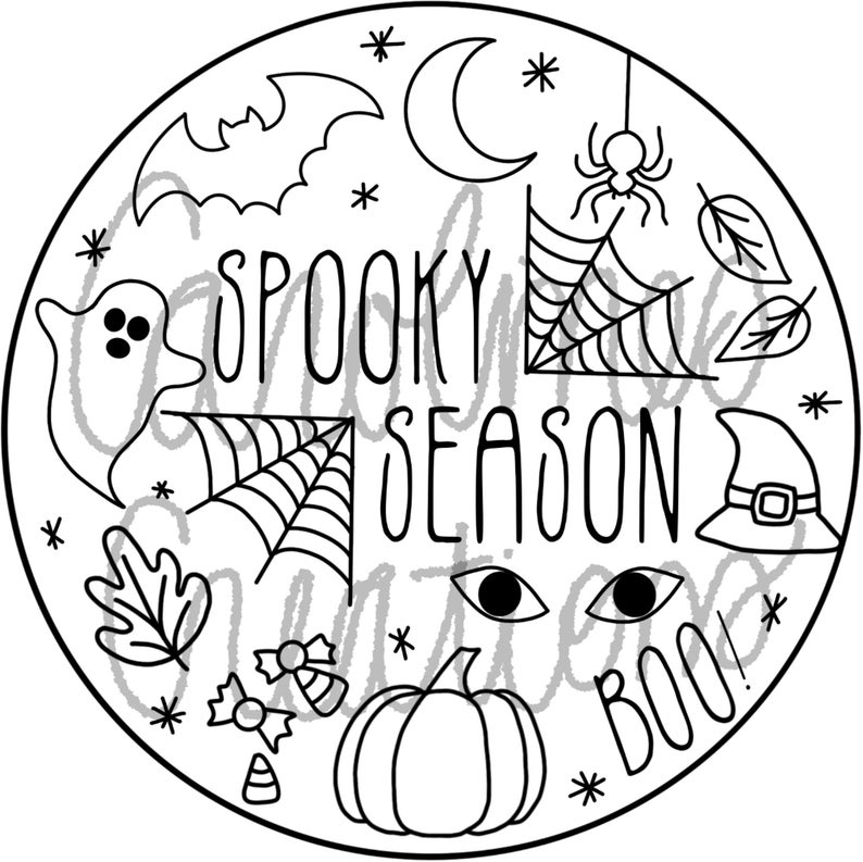 Spooky Season Embroidery Pattern - Etsy