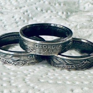 Handmade Silver State Quarter Rings - Etsy