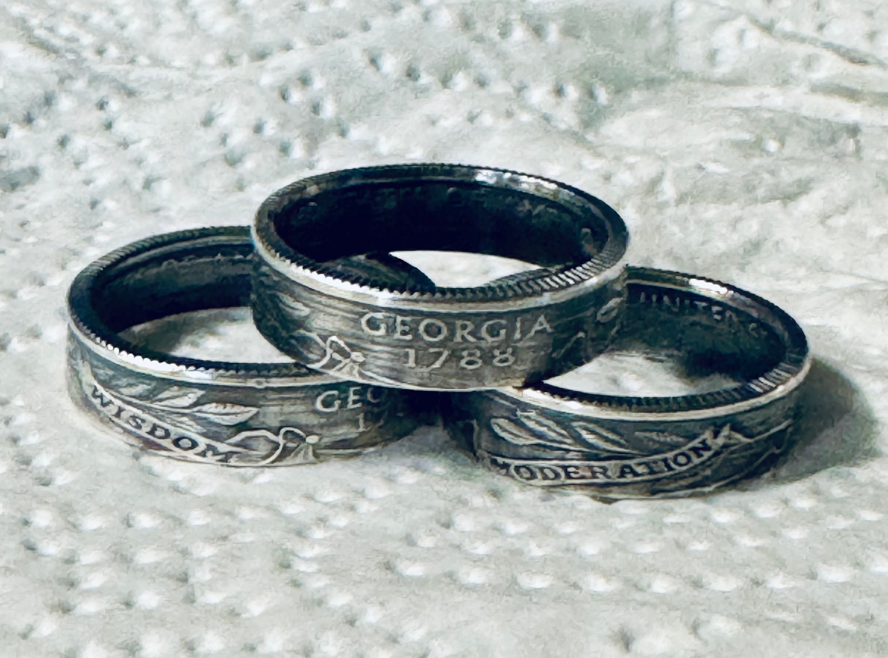 Handmade Silver State Quarter Rings - Etsy