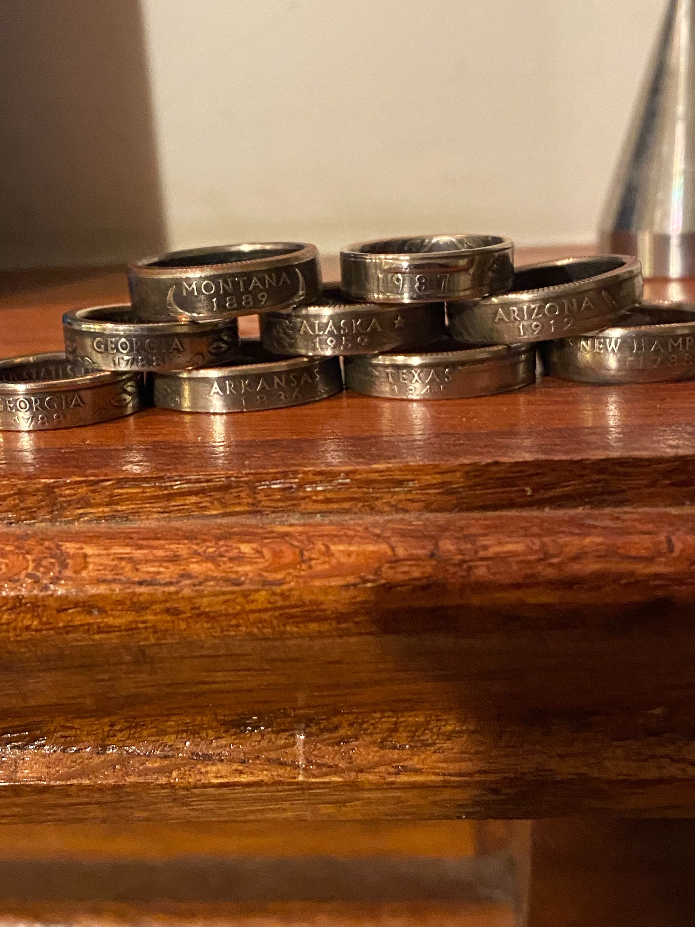 Handmade Coin Ring state Quarter | Etsy