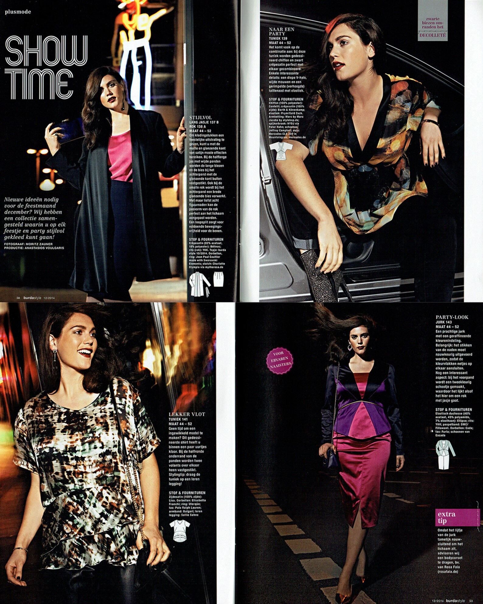 Burda Magazine 2014 December 12 Fall Winter Dutch Edition Blouse Skirt ...