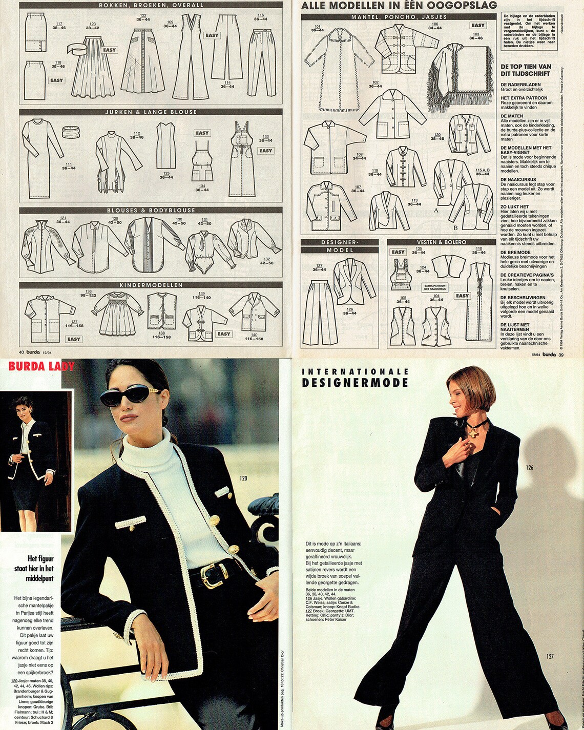 Burda Vintage Magazine 1994 December 12 Fall Winter 90s Dutch - Etsy