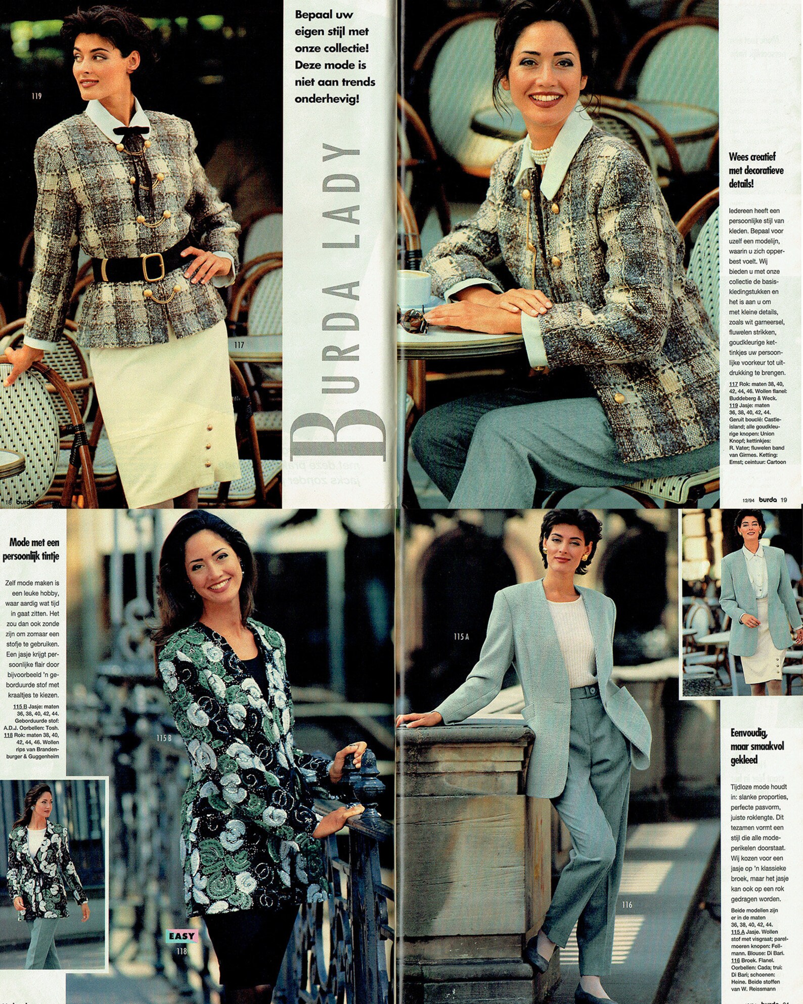 Burda Vintage Magazine 1994 December 12 Fall Winter 90s Dutch - Etsy