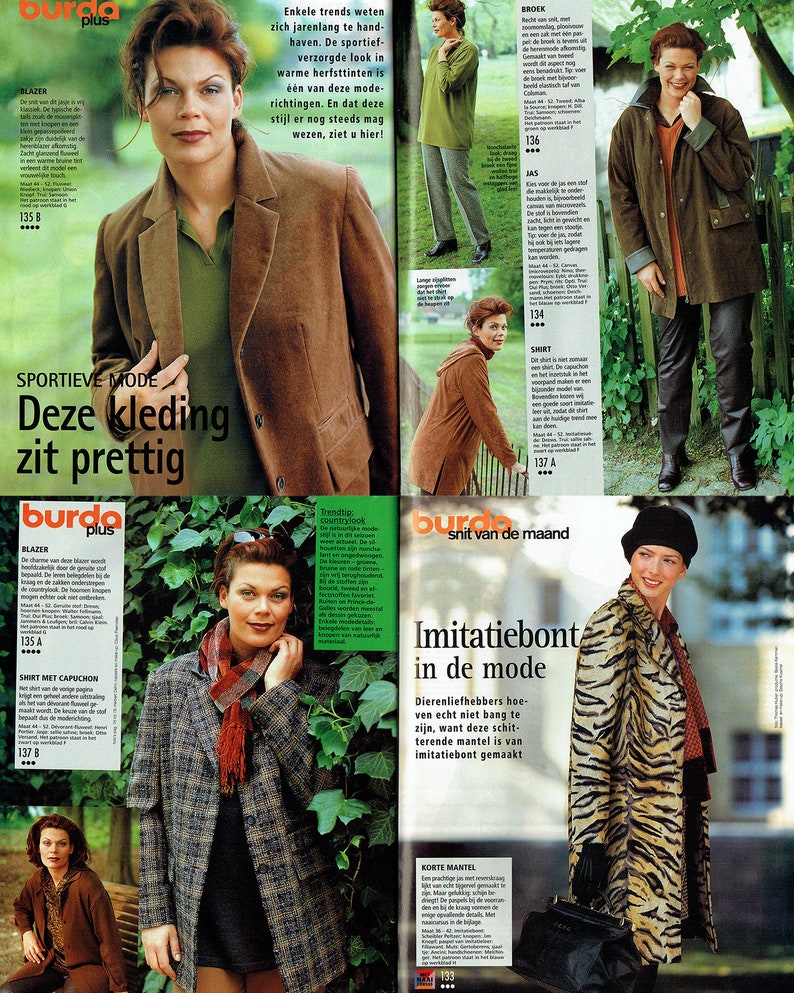 Burda Vintage Magazine 1998 October 90s Fall Winter Dutch - Etsy