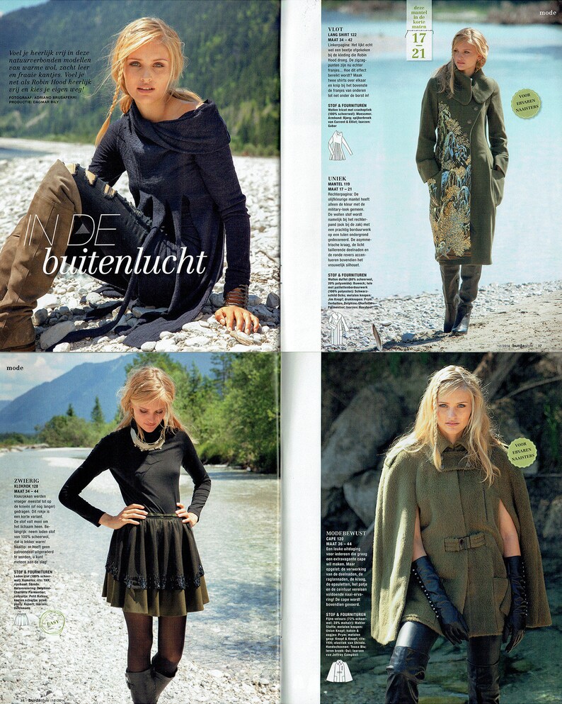 Burda Magazine 2014 December 12 Fall Winter Dutch Edition Blouse Skirt ...