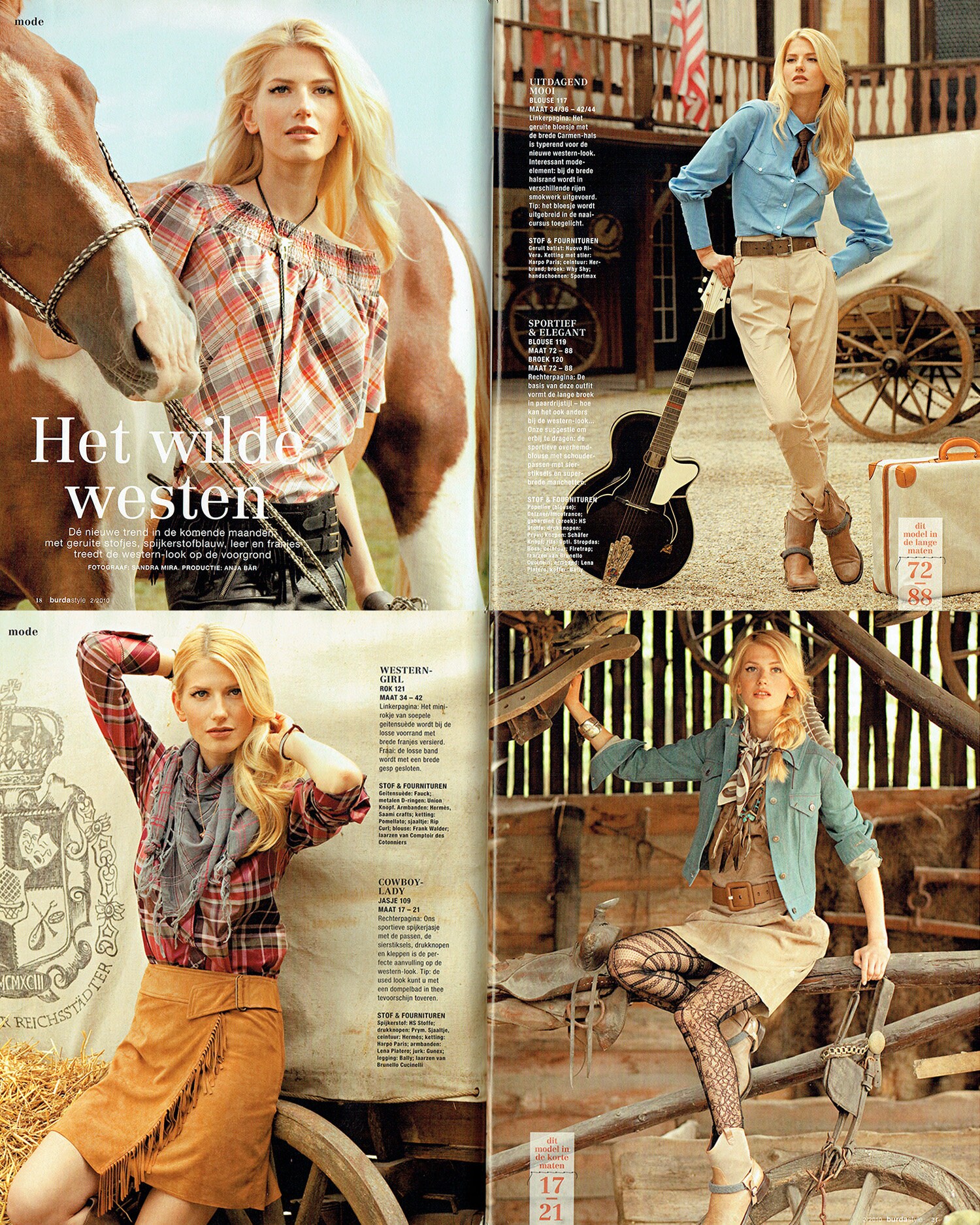 Burda Magazine 2010 February Spring Summer Dutch Edition Blouse Skirt ...