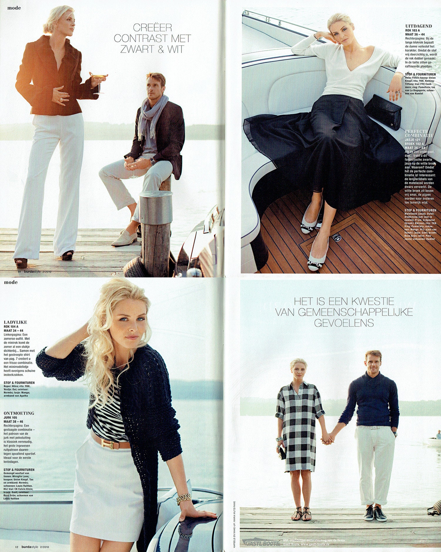 Burda Magazine 2010 February Spring Summer Dutch Edition Blouse Skirt ...