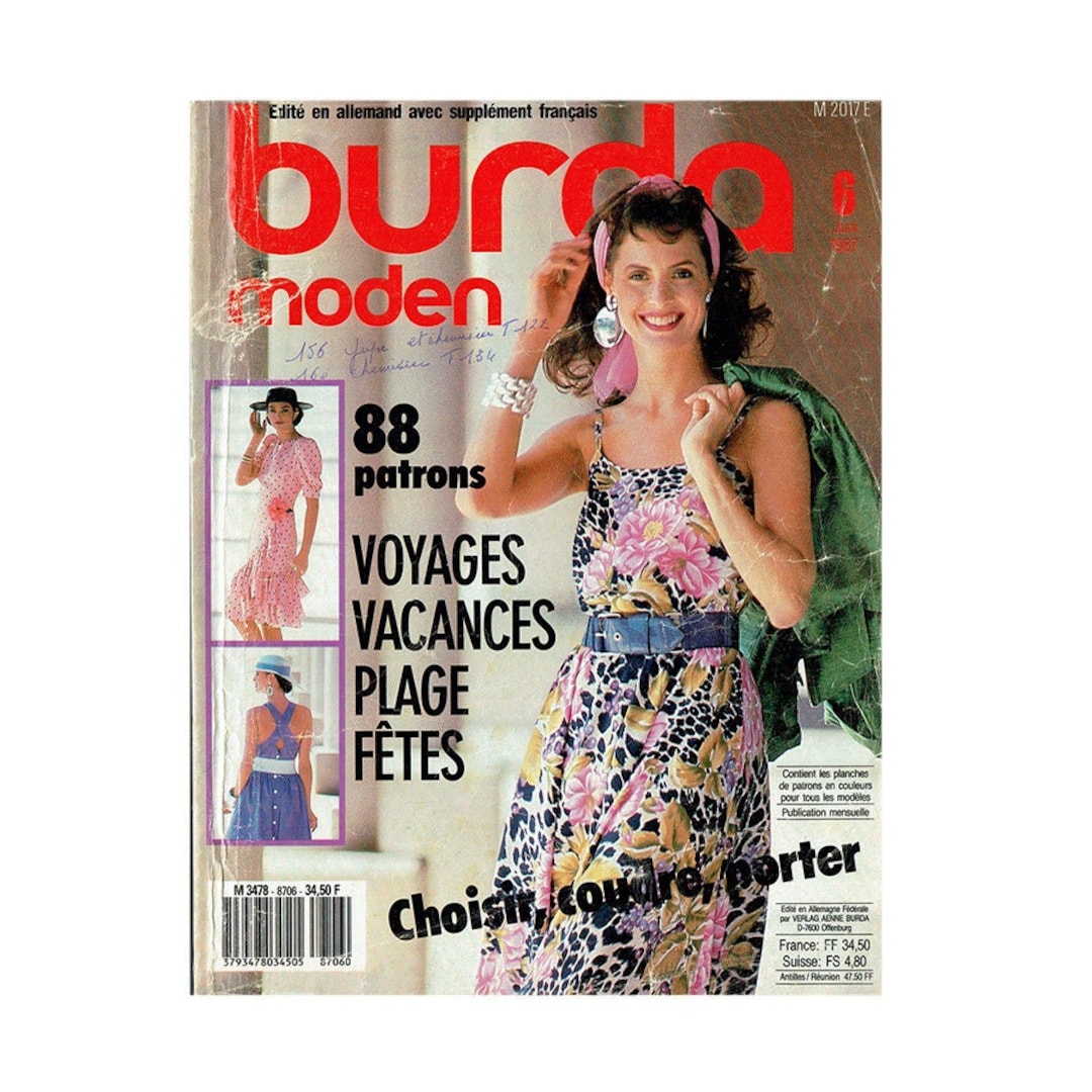 Burda Vintage Magazine 1987 June Spring Summer French German Edition ...