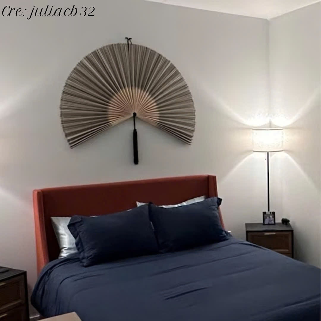 Bamboo Wall Fan Decor, Fan Headboard, Large Decorative Fan, Wicker Fan ...