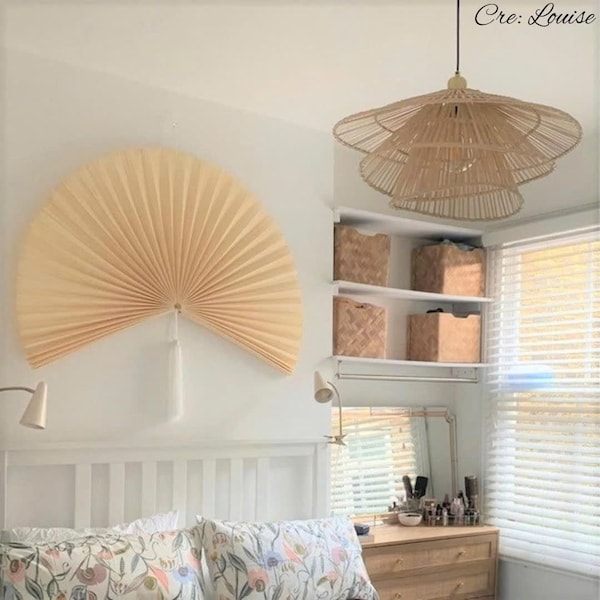 Giant Bamboo Fan Wall Decor - Etsy