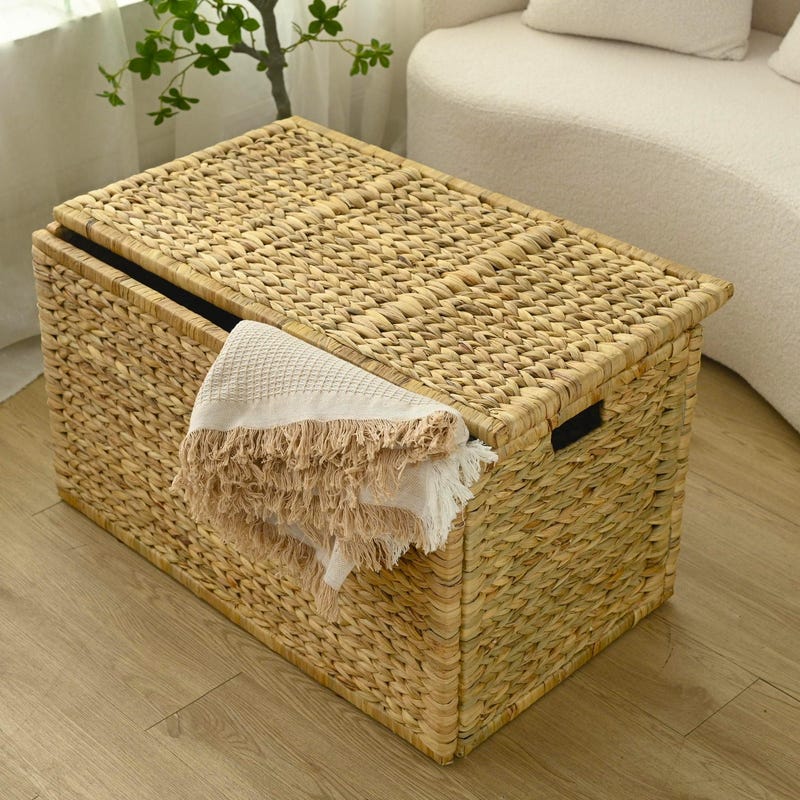 Wicker Toy Bin With Lid - Etsy