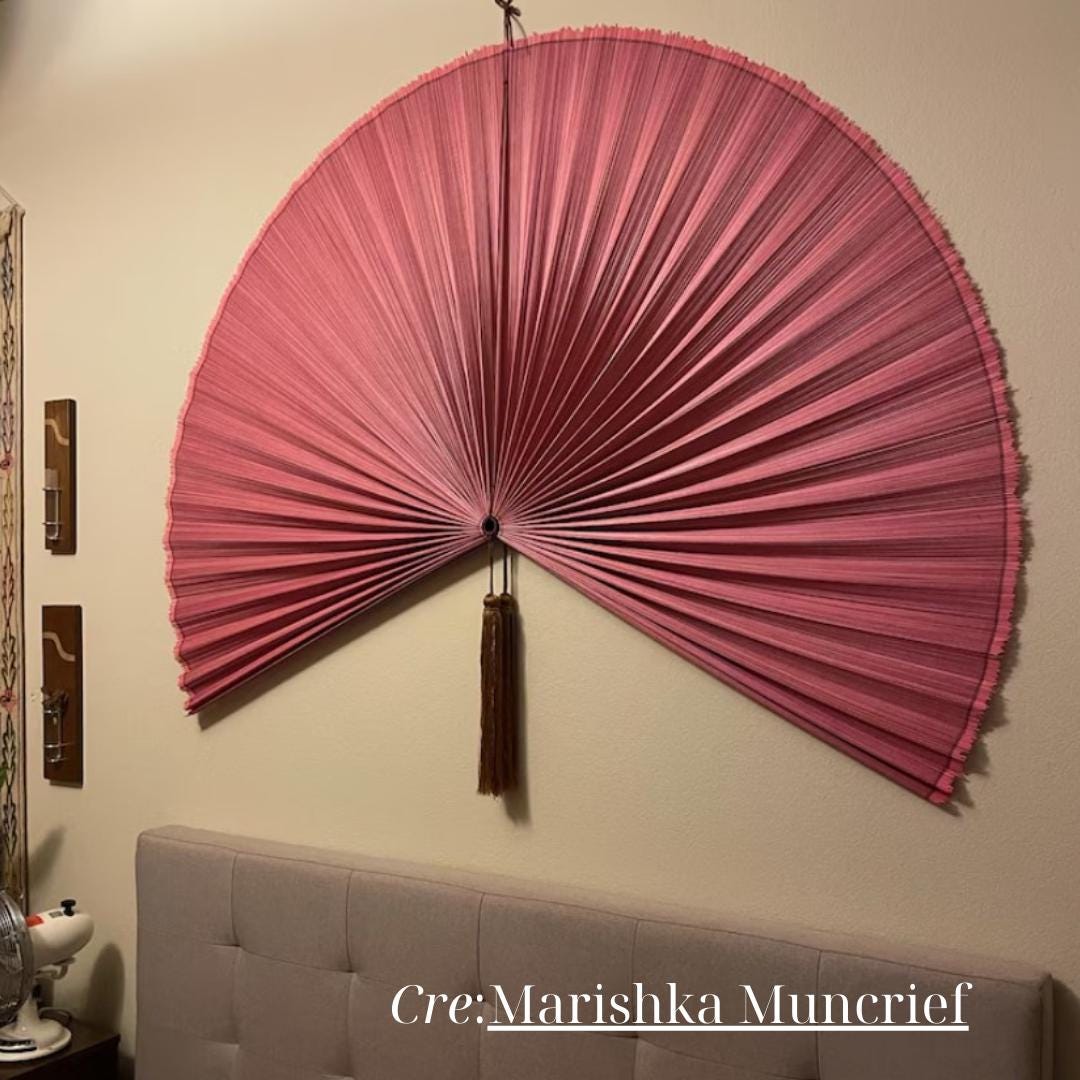 Fan Wall Decor, Boho Wall Hanging, Fan Headboard, Boho Large Wall Fan ...