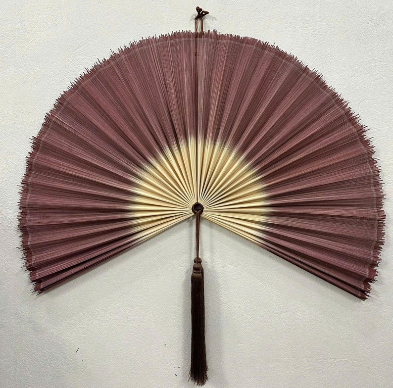 Oversized Bamboo Fan for Large Wall Decor, Folding Fan Headboard, Boho ...