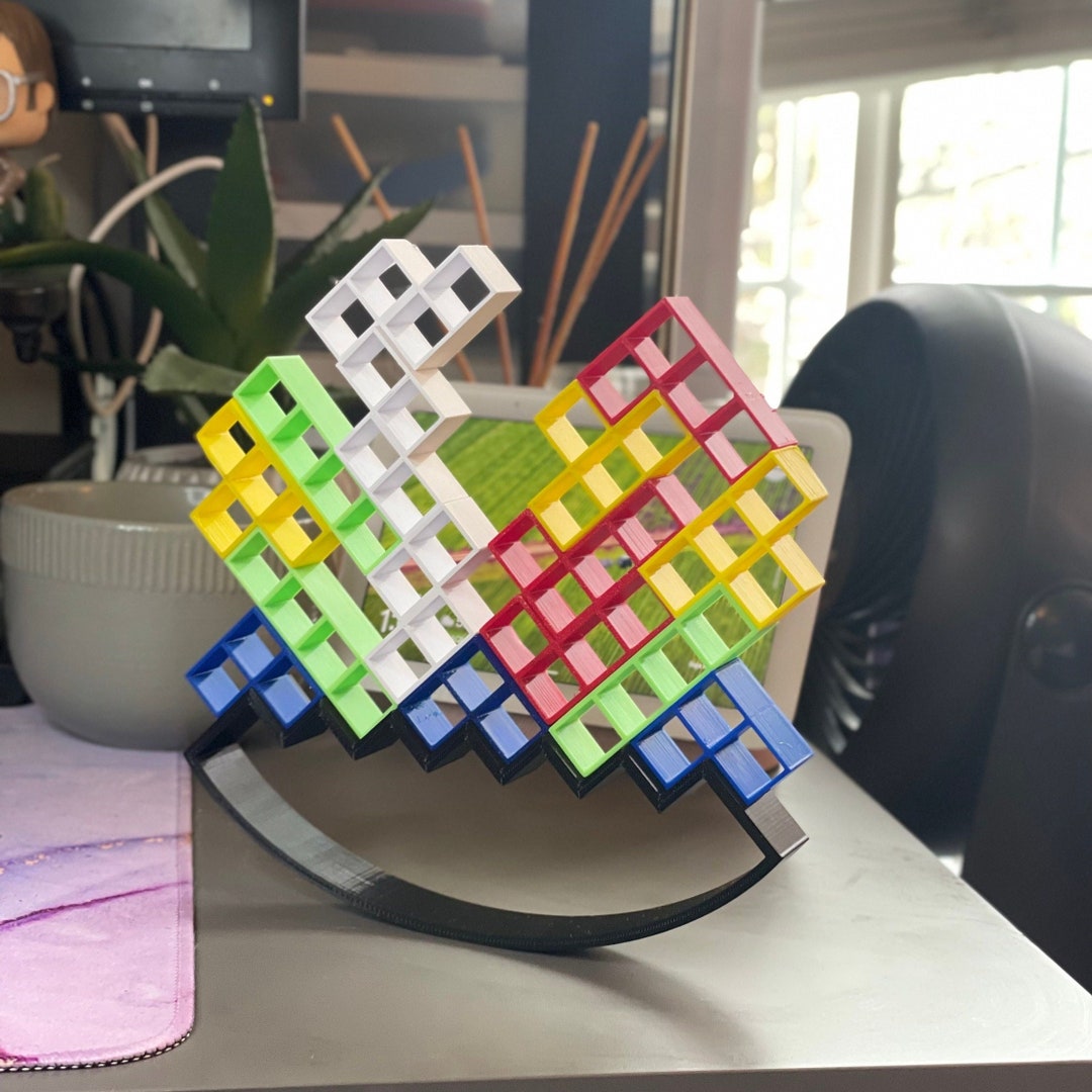 Family Fun Retro Block Balance Game, 1 to 4 Players, Fine Motor Skills ...