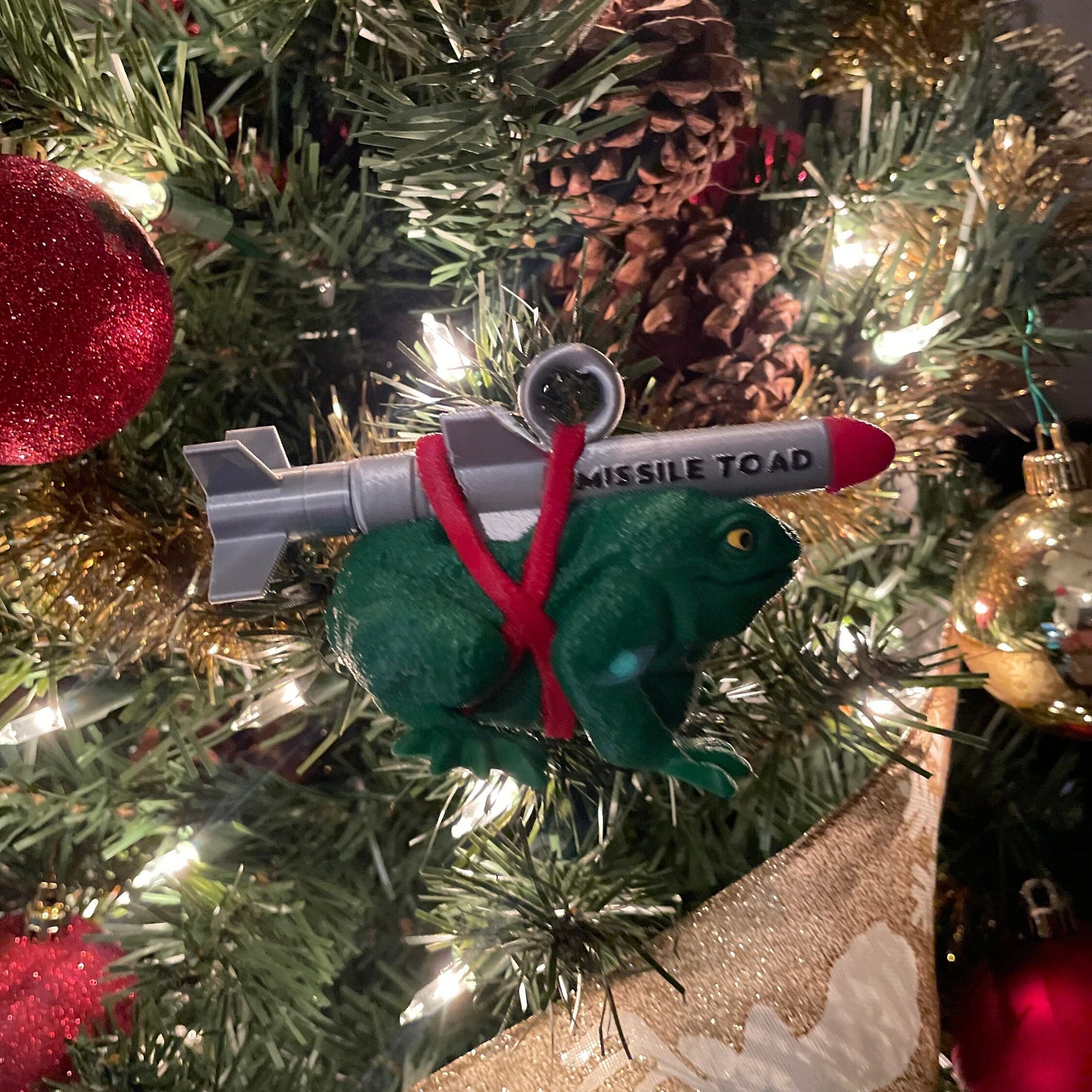 Missile Toad Hanging Ornament, Funny Viral Meme Mistletoe / Missiletoad ...