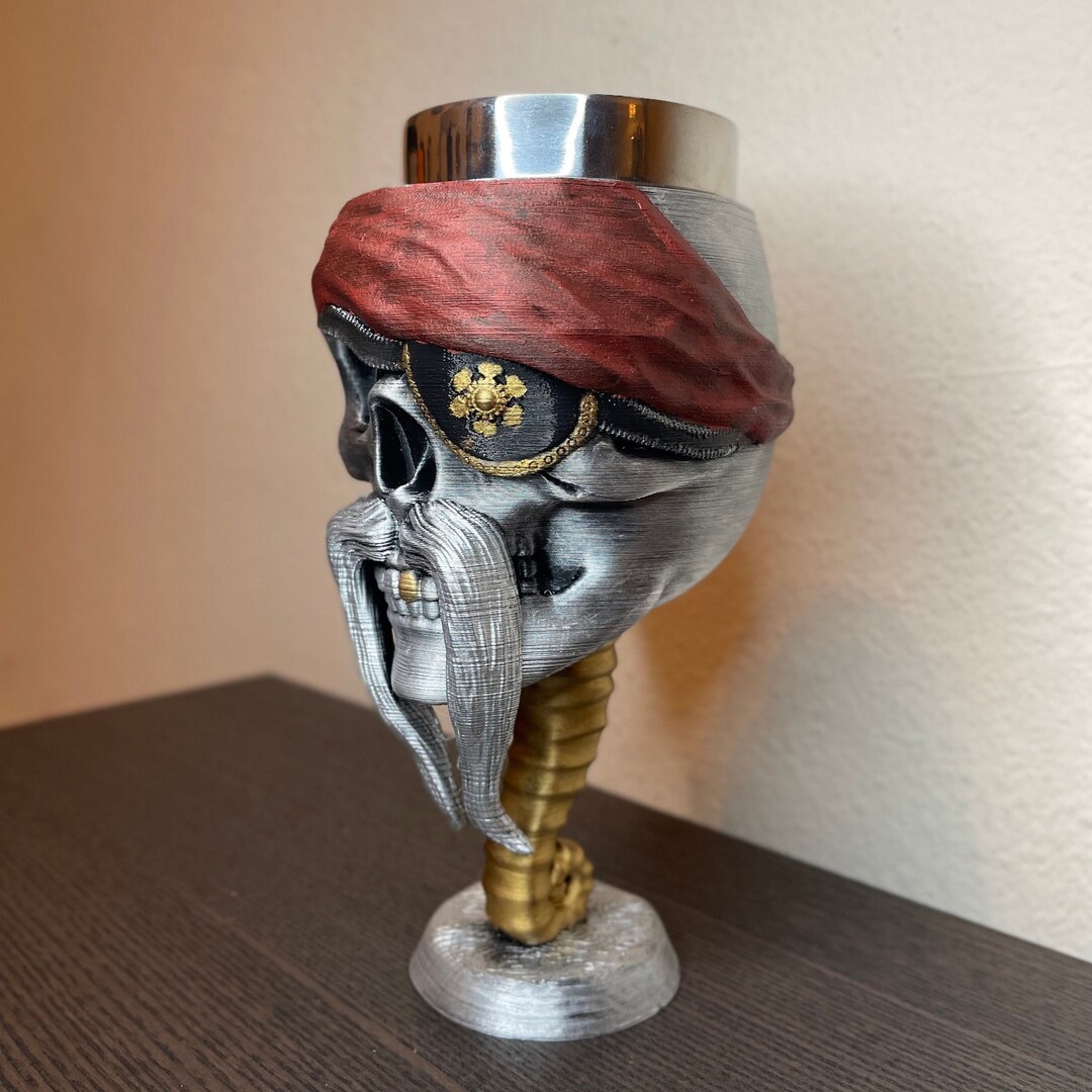 Pirate Skeleton King Chalice, Optional Stainless Steel Metal Insert for ...