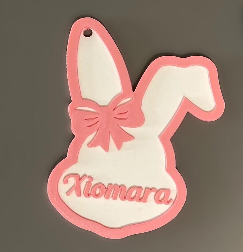 Personalized Bunny Name Tag | 3D Printed Easter Basket Charm - Etsy