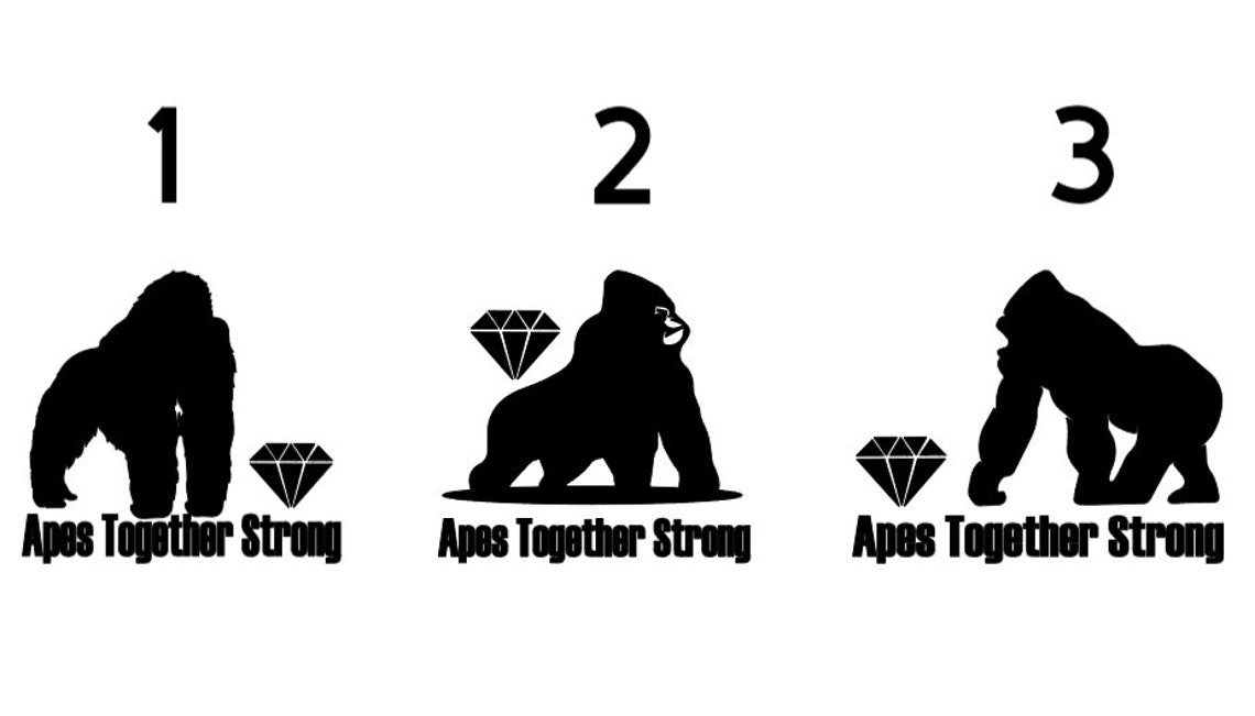 Apes Together Strong Diamond Hands Decal, Stocks Sticker and Car Window ...