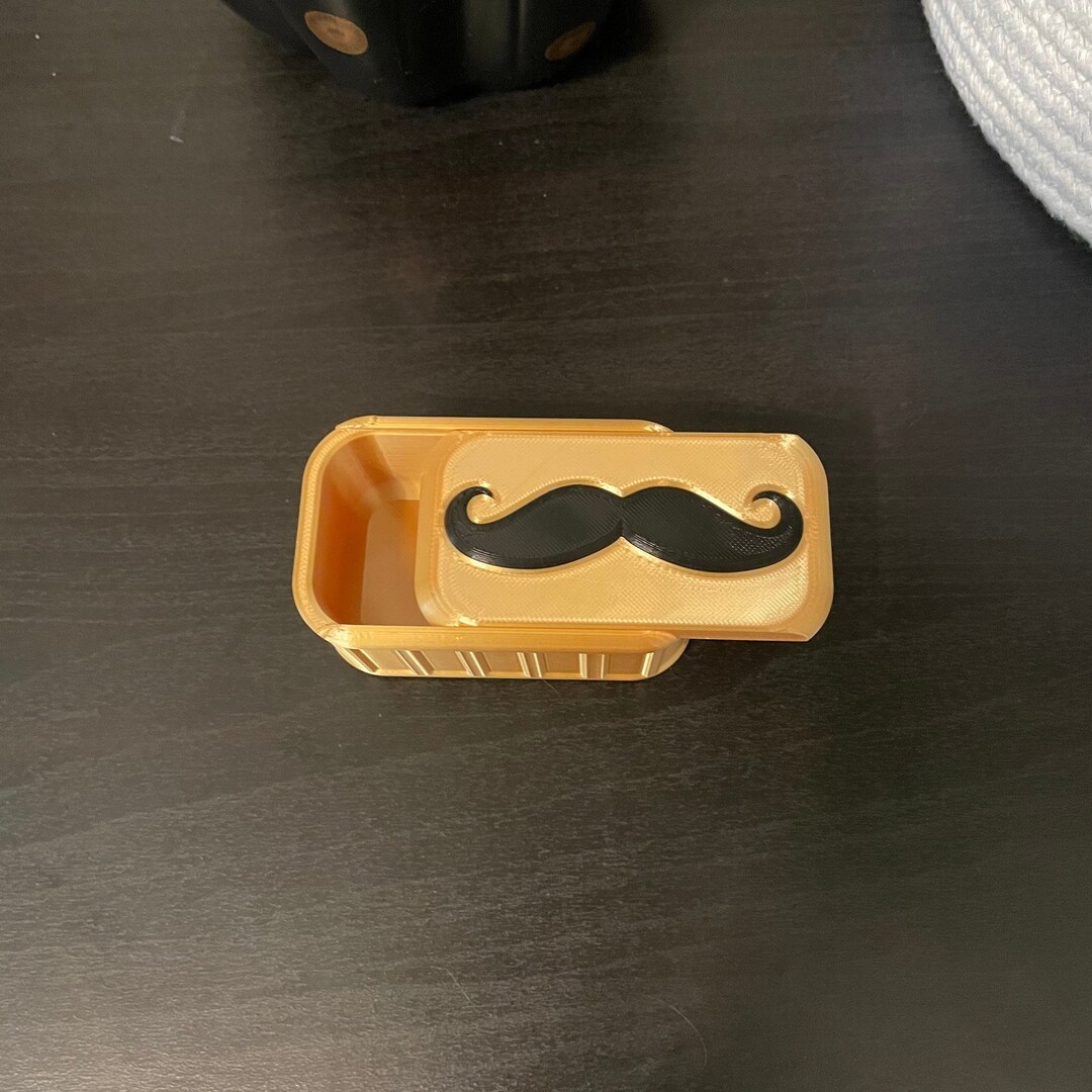 Gentlemen's Stache Box With Sliding Lid to Close the Box, Storage ...