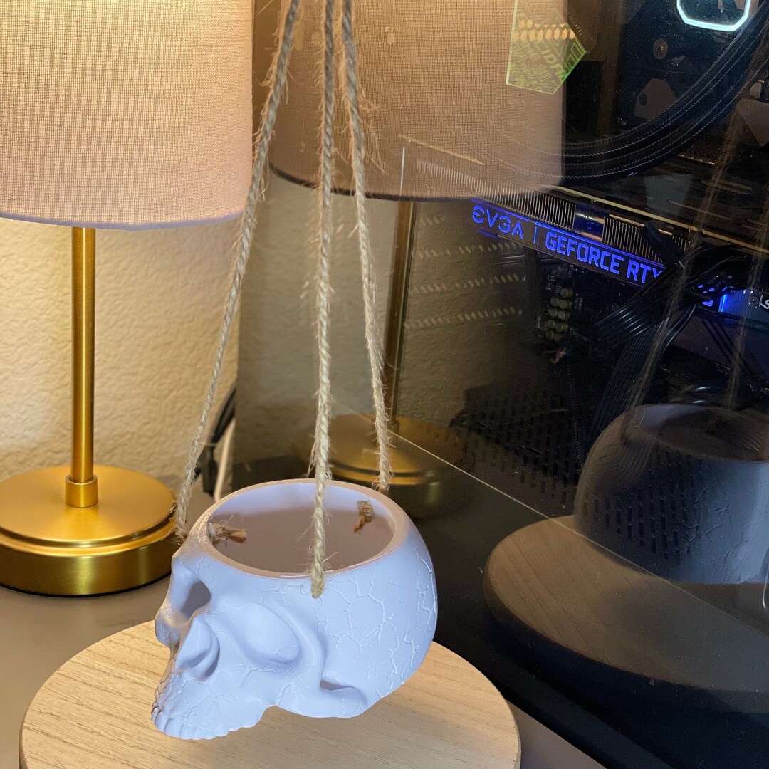 3D Printed Hanging Skull Indoor Planter, A Great Addition to Any Home ...