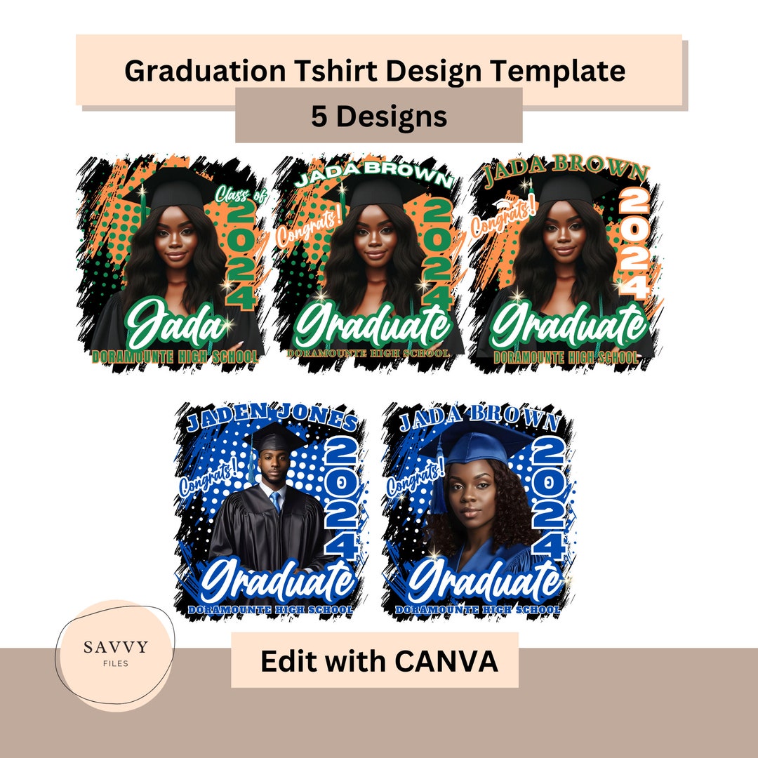 DIY Editable CANVA Graduation Graduation Tshirt Design Template Bundle ...