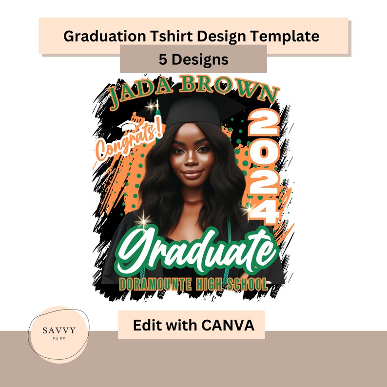 DIY Editable CANVA Graduation Graduation Tshirt Design Template Bundle ...