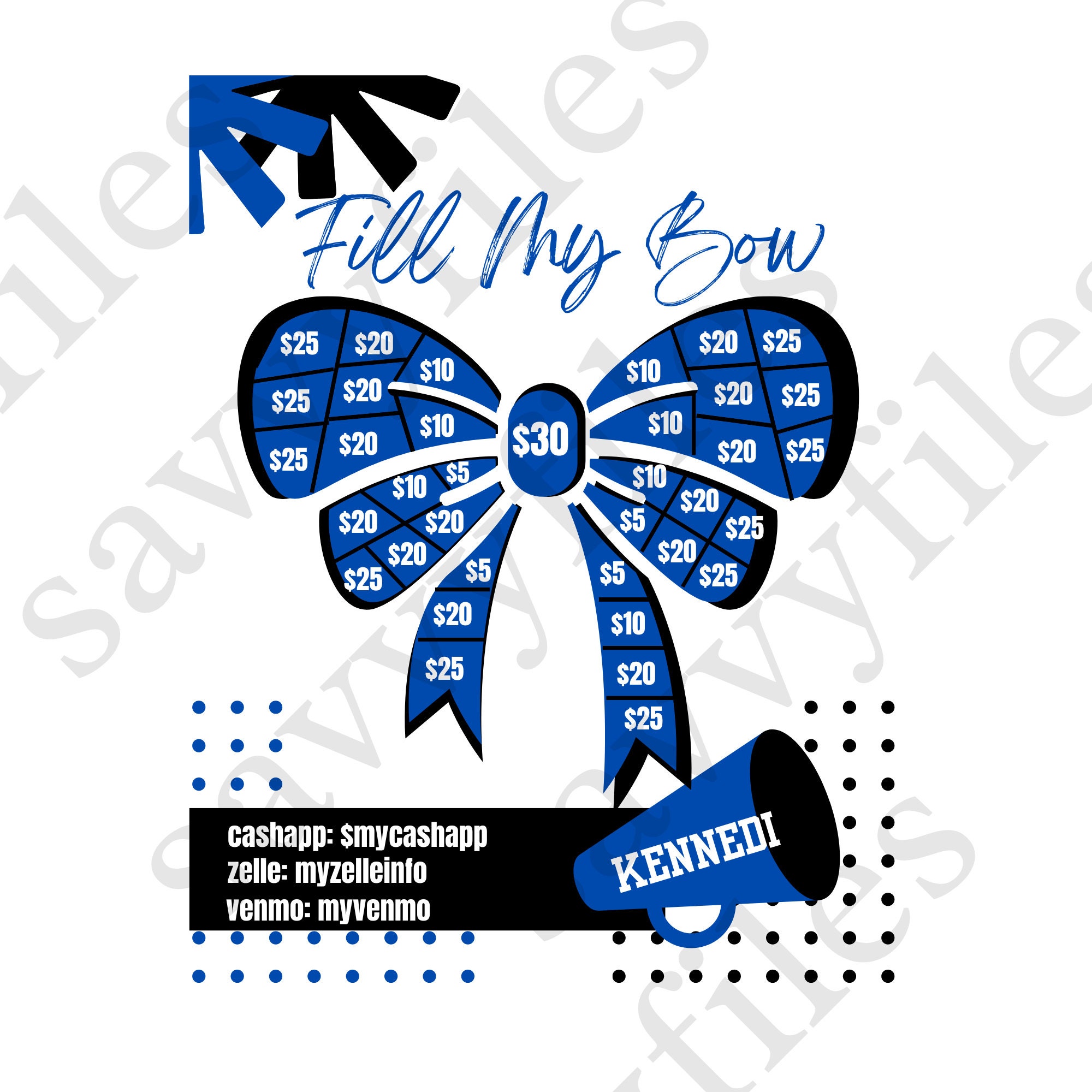 DIY Editable Cheer Fill My Bow Fundraiser TEMPLATE Cheerleader Football ...