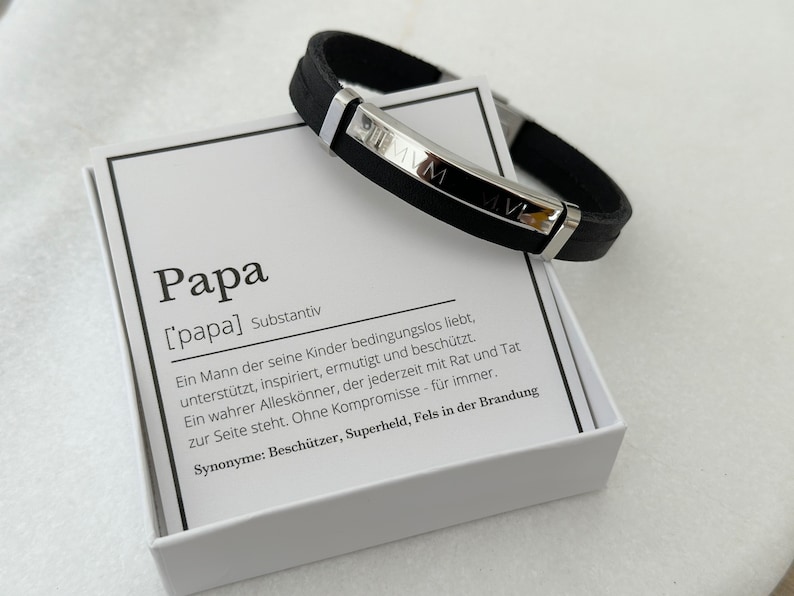 Engraved Stainless Steel Men's Bracelet, Personalized Leather Bracelet ...