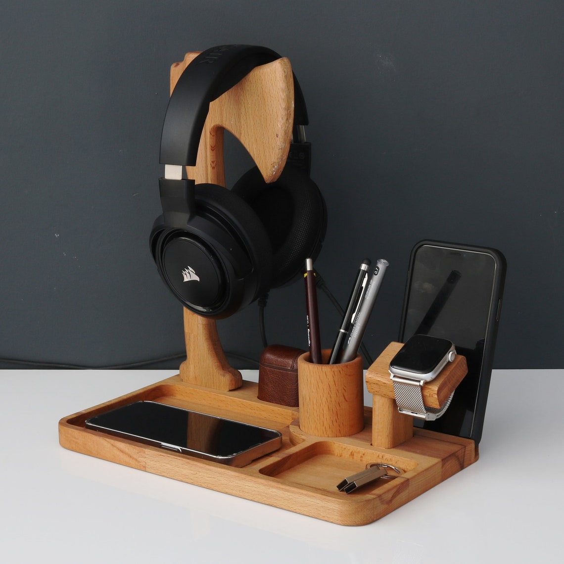 AX Design Wooden Headphone Holder Personalized Headphone - Etsy