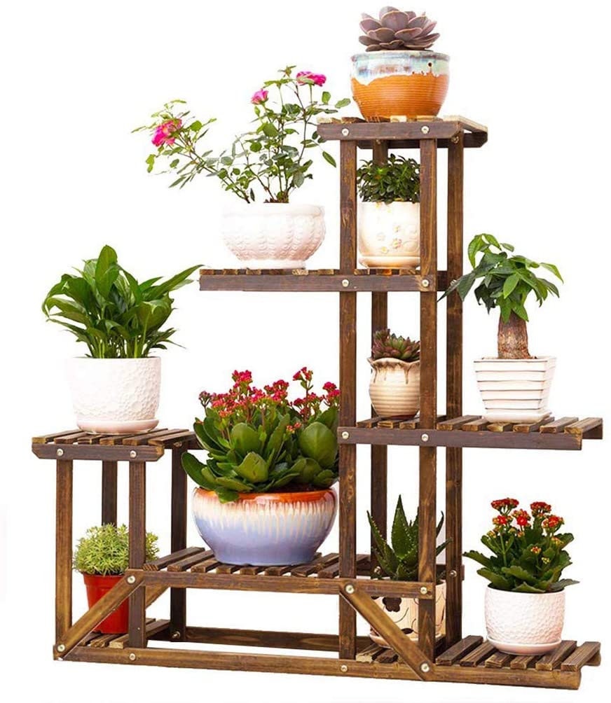 Fuerte planta de madera de 5 niveles rack jardín balcón | Etsy