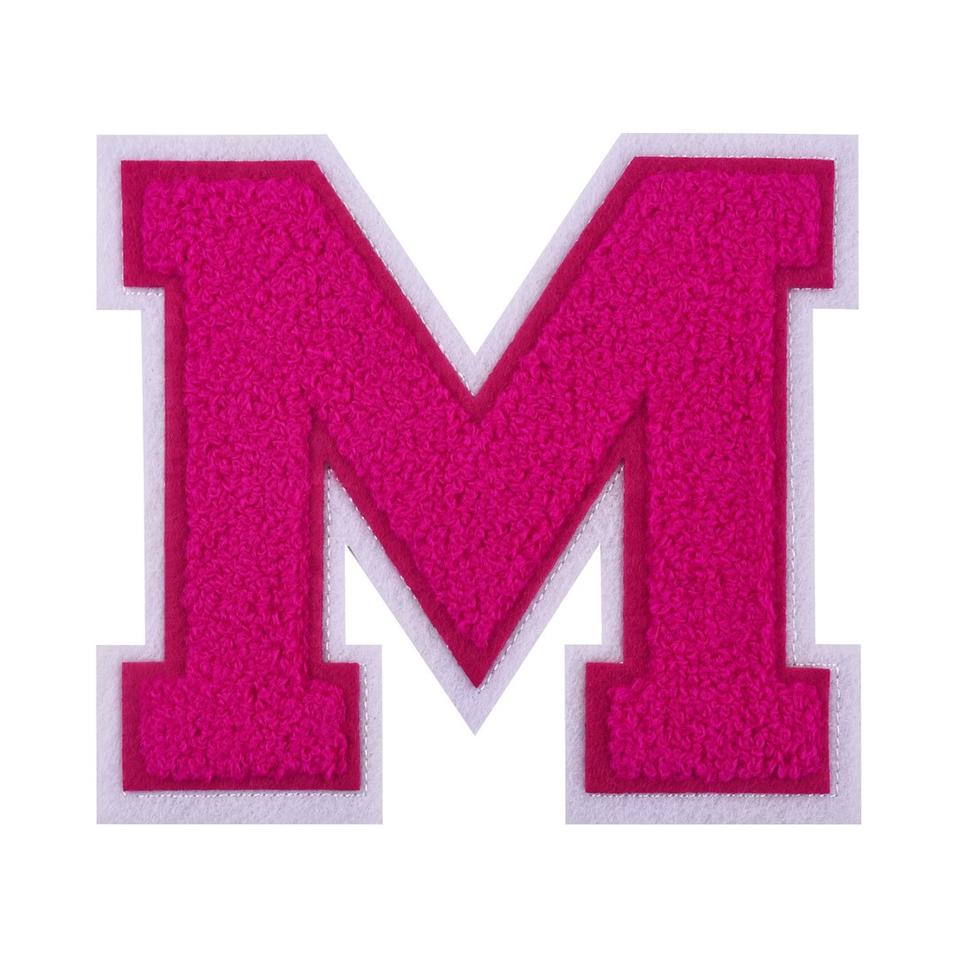 A-Z Iron on Letter Patches,pink Chenille Letter Patches,4.5 Inch ...