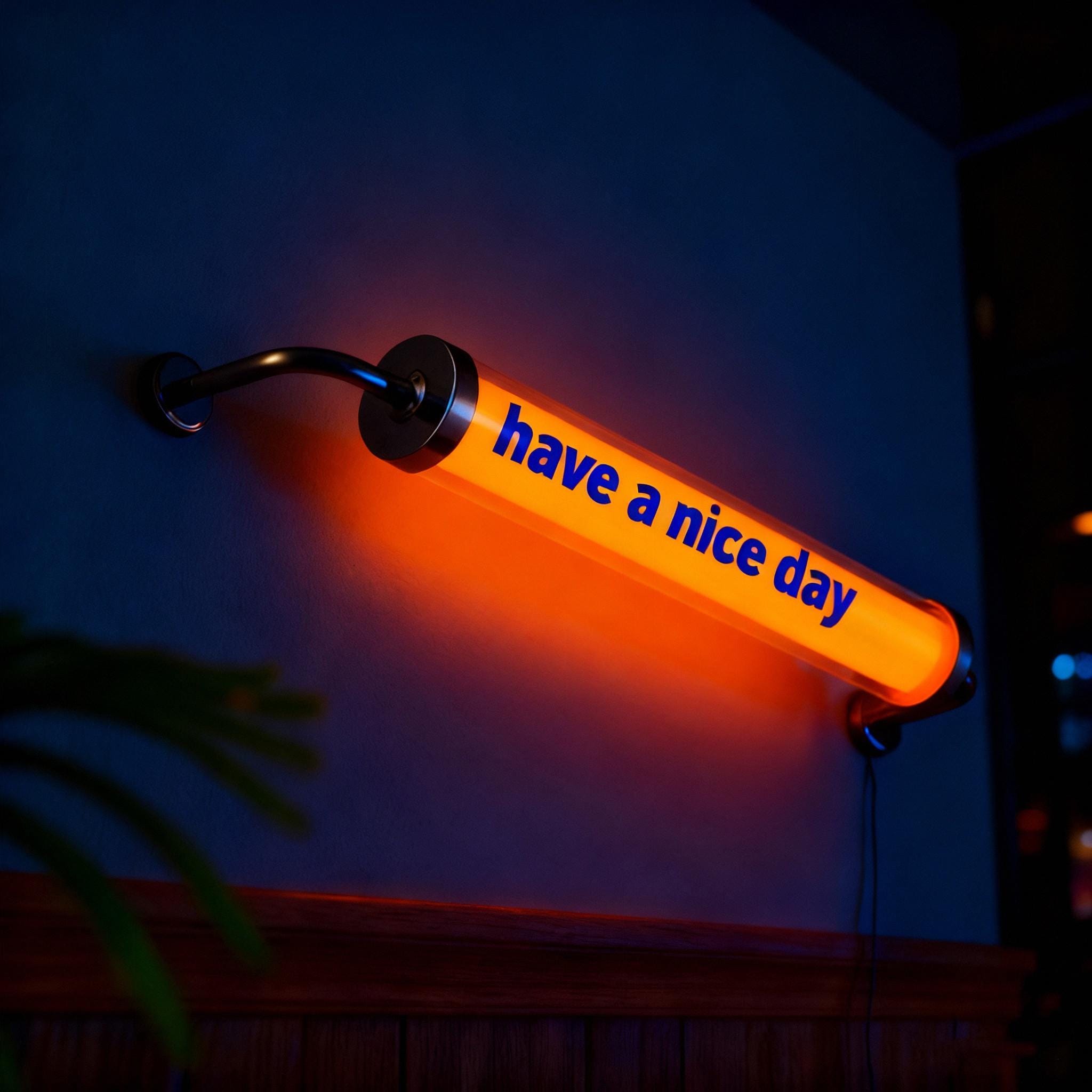 Custom Business Sign, Cylindrical LED Acrylic Light, Personalized Wall ...