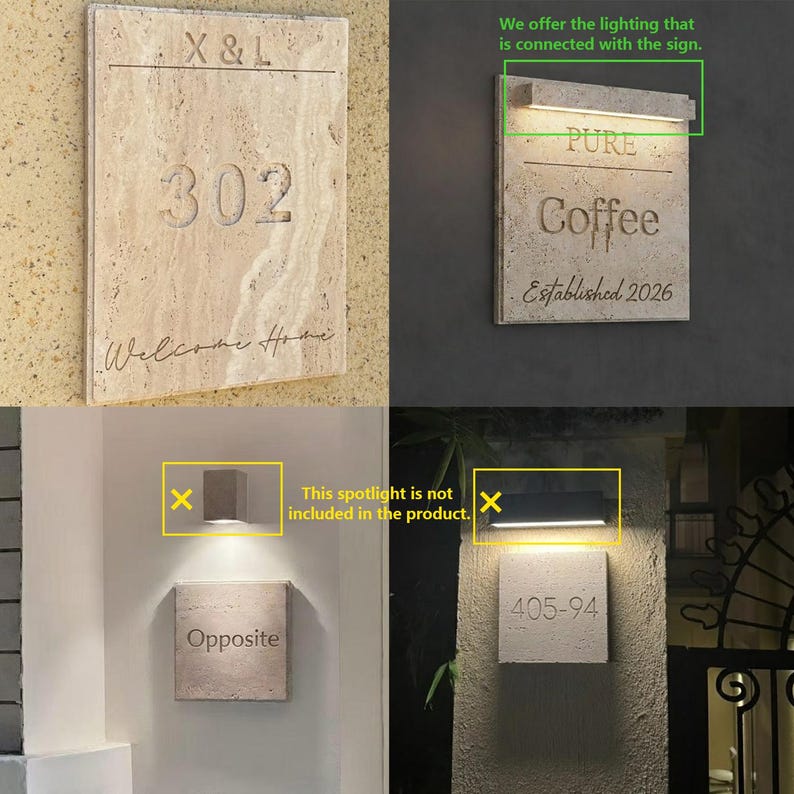 Custom Stone Door Sign, Engraved Plaque for Studio Office & Cafe, Small ...