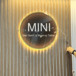 Round Acrylic Backlit Signs, Business Wall Decor, Office Wall ...